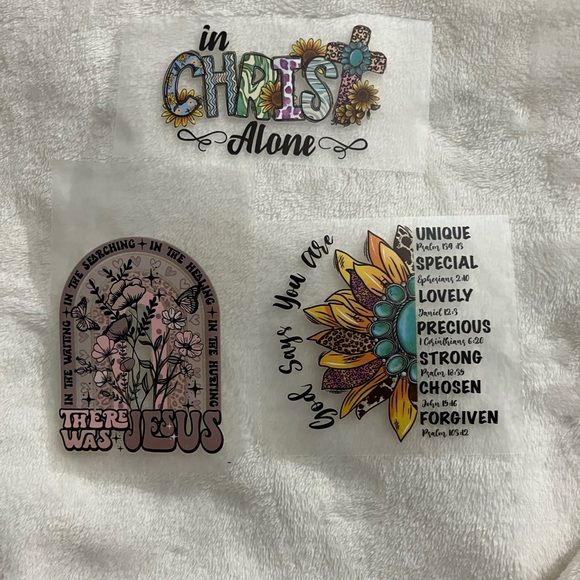 Art | 3 Pcs Small Jesus Iron On Decals Heat Transfer Patches Heat ...